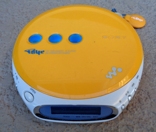 SONY PSYC WALKMAN D-EJ360 PORTABLE CD PLAYER YELLOW TESTED WORKS | eBay