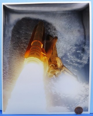 NASA PHOTO vtg STS-73 Columbia Launch Vertical Solid ROCKET Boosters Golden Hue | eBay