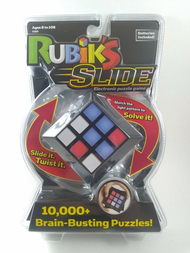 Rubiks Slide Electronic Puzzle Handheld Game 10,000 Brain Teasers Cube ...