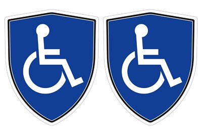 Handicap sign window car shield vinyl decal bumper sticker x2 SH063 | eBay