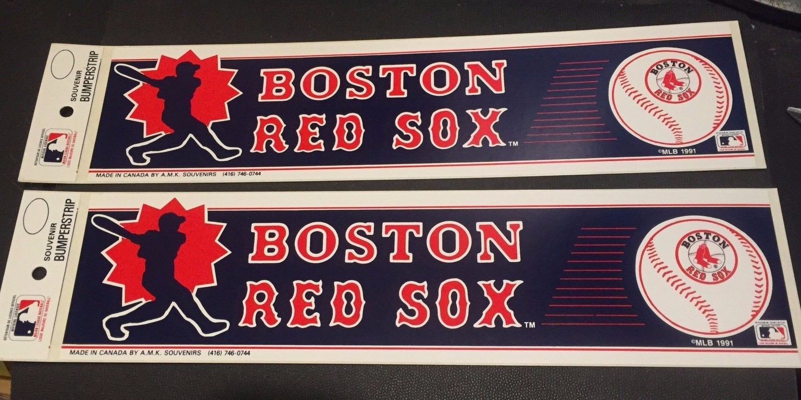 Lot of ( 2x ) Boston Red Sox Souvenir Bumper Stickers New 1991 MLB ...