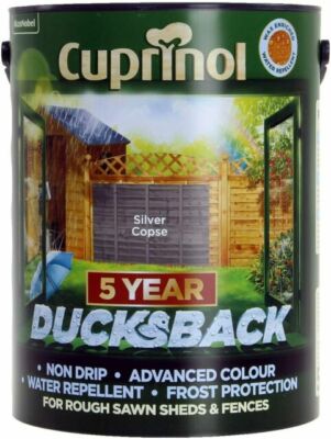 Cuprinol 5 Year Ducksback Shed and Fence Paint Silver Copse 5L ...