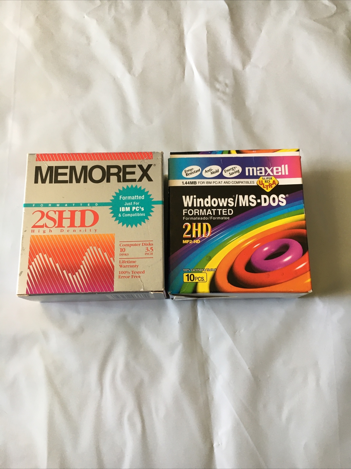 memorex 2SHD computer discs 10pk & maxell 2HD discs x4 boxed vintage | eBay