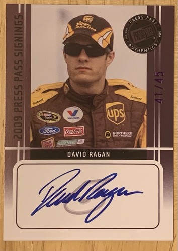 2009 NASCAR Press Pass Signings David Ragan Autograph On Card Auto SP # ...