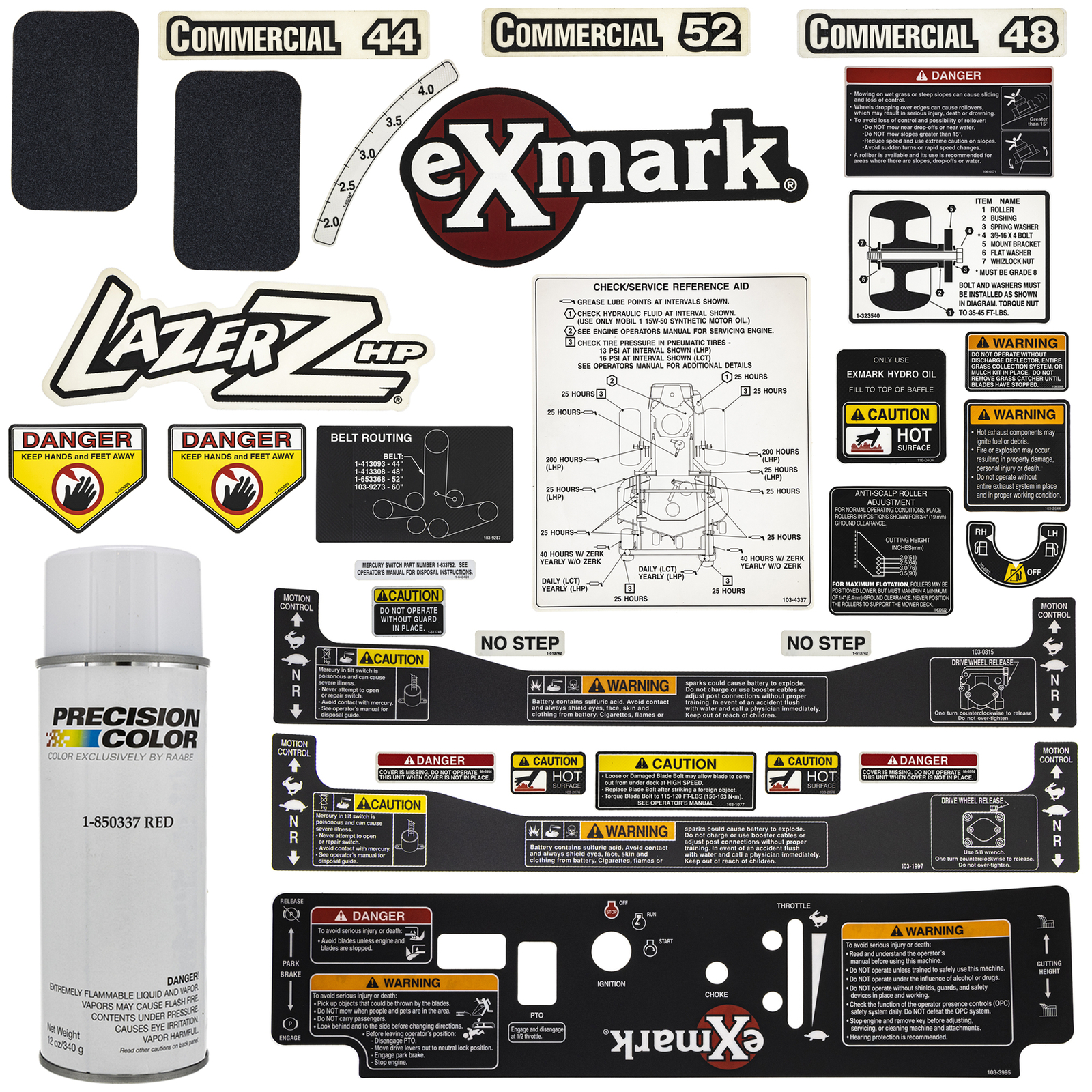 Exmark Decal Red Paint Touch Up Kit Lazer Z HP 44 48 52-Inch 1-654520 1 ...