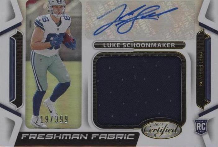 2023 Panini Certified - Freshman Fabric Signatures Luke Schoonmaker # ...