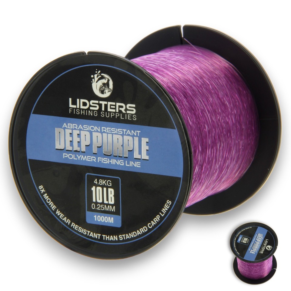 Lidsters 1000M DEEP PURPLE Polymer Carp Coarse Fishing Line Bulk Spool ...
