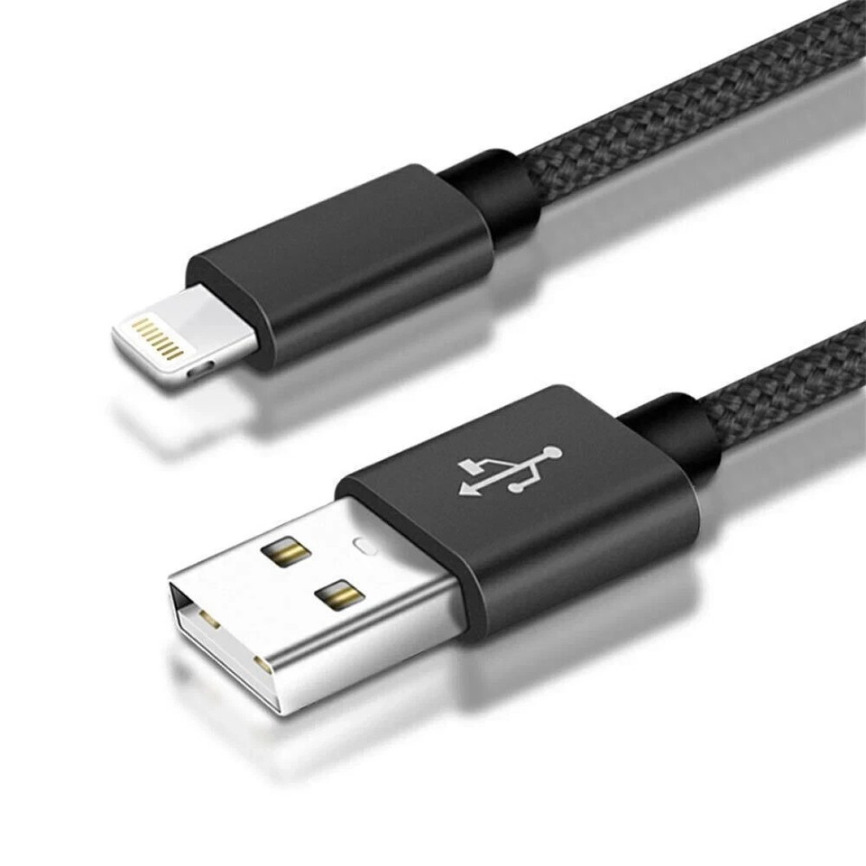 Heavy Duty Braided Long USB Fast Charger Cable Lead For iPhone 14 13 12 ...