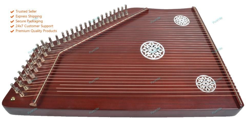 Swarmandal 36 Strings Surmandal For Meditation with Carry Box, Tuning ...