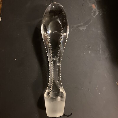 Vintage Frosted Ridges Glass Bottle Stopper Decanter Missile Shape XL 6 ...