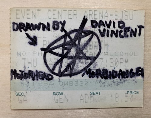 Black Sabbath Concert Ticket Stub Autographed By David Vincent Of ...