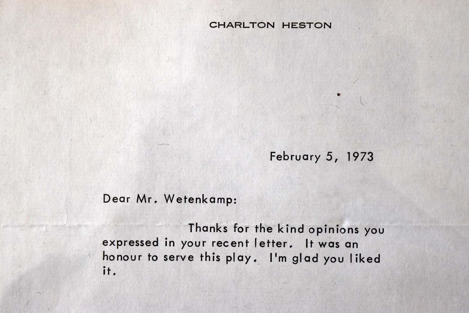 Charlton Heston Hand Signed Letter | eBay