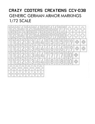 Generic German Armor Markings for WW2 German tanks in 72nd scale | eBay