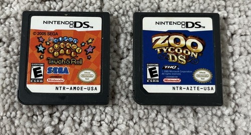 Lot of 2 Nintendo DS NDS Video Games. Touch & Roll Sega, Zoo Tycoon DS ...