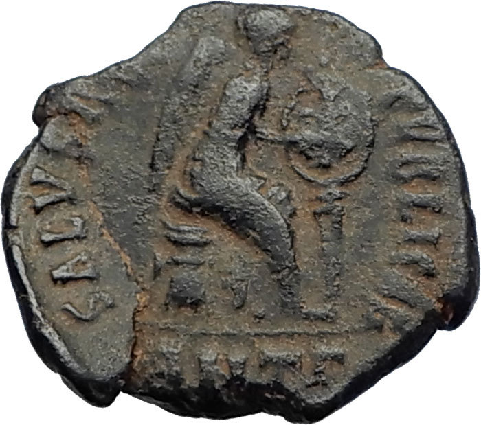 EUDOXIA Arcadius Wife 401AD Authentic Ancient Roman Coin VICTORY CHI ...