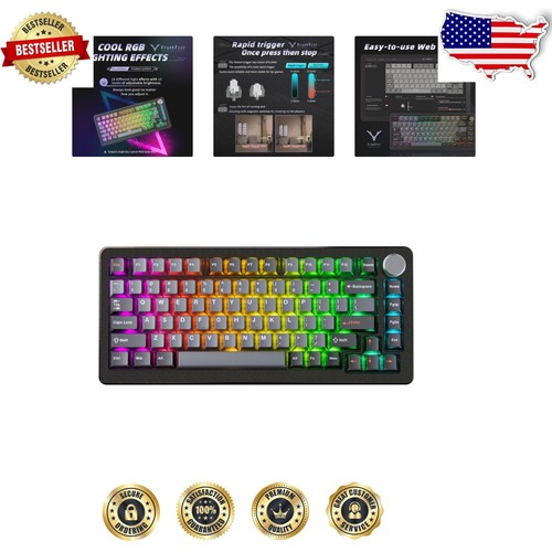 Compact TKL Gaming Keyboard with Adjustable Actuation & Shock-Absorbing Design | eBay
