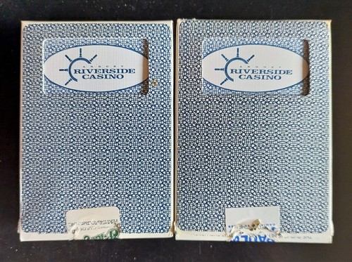Vintage ARGOSY RIVERSIDE Casino ~ PAULSON Playing Cards ~ 2 Blue Decks ...