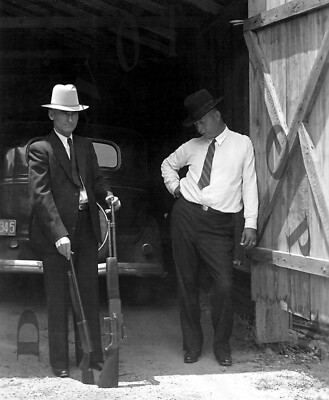 ANTIQUE 8X10 REPRO PHOTO FRANK HAMER TEXAS RANGER RIFLE WITH BONNIE ...