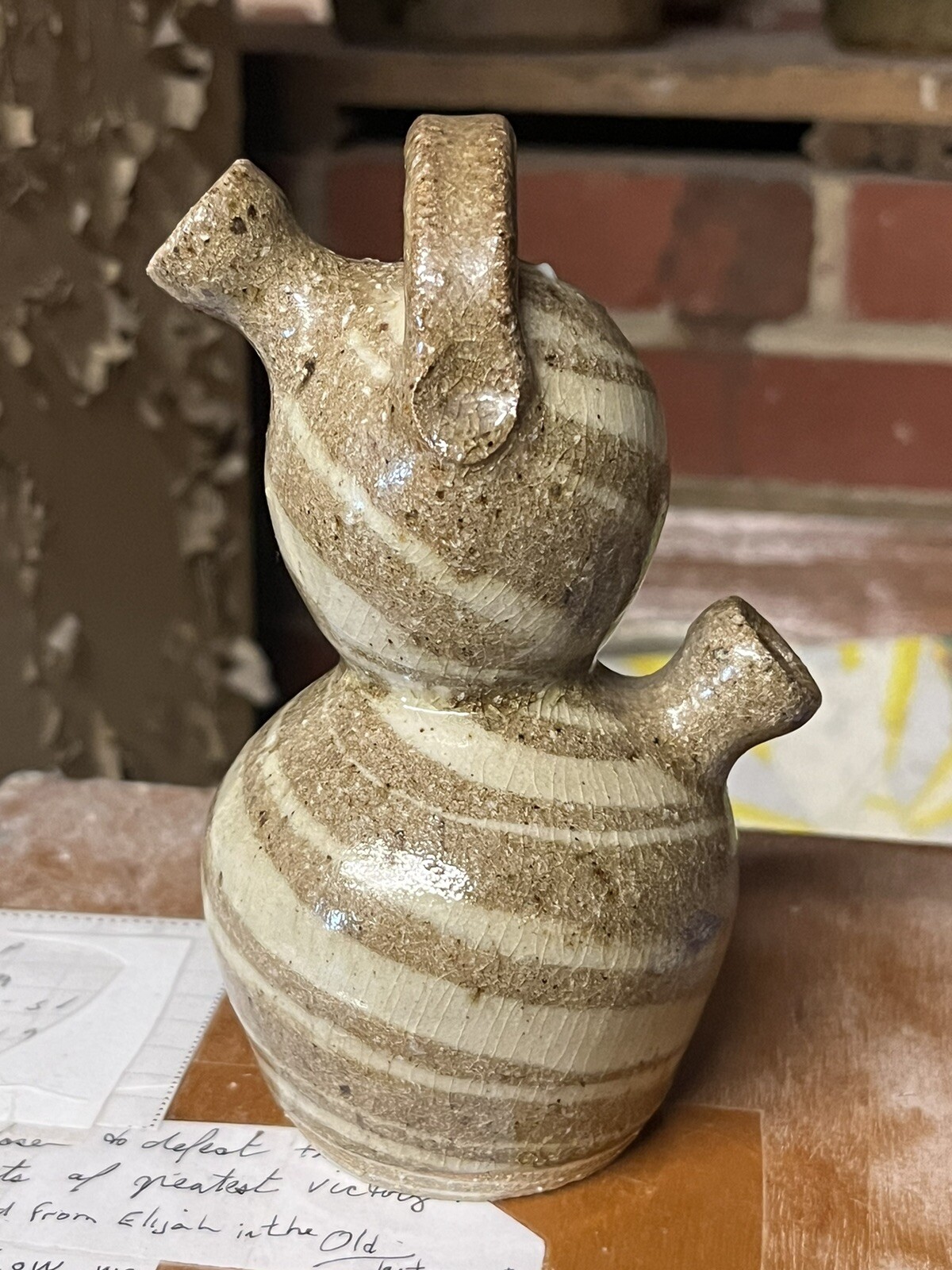 Steve Abee Double Spout Jug Not Face Jug Wood Fired North Carolina Folk ...