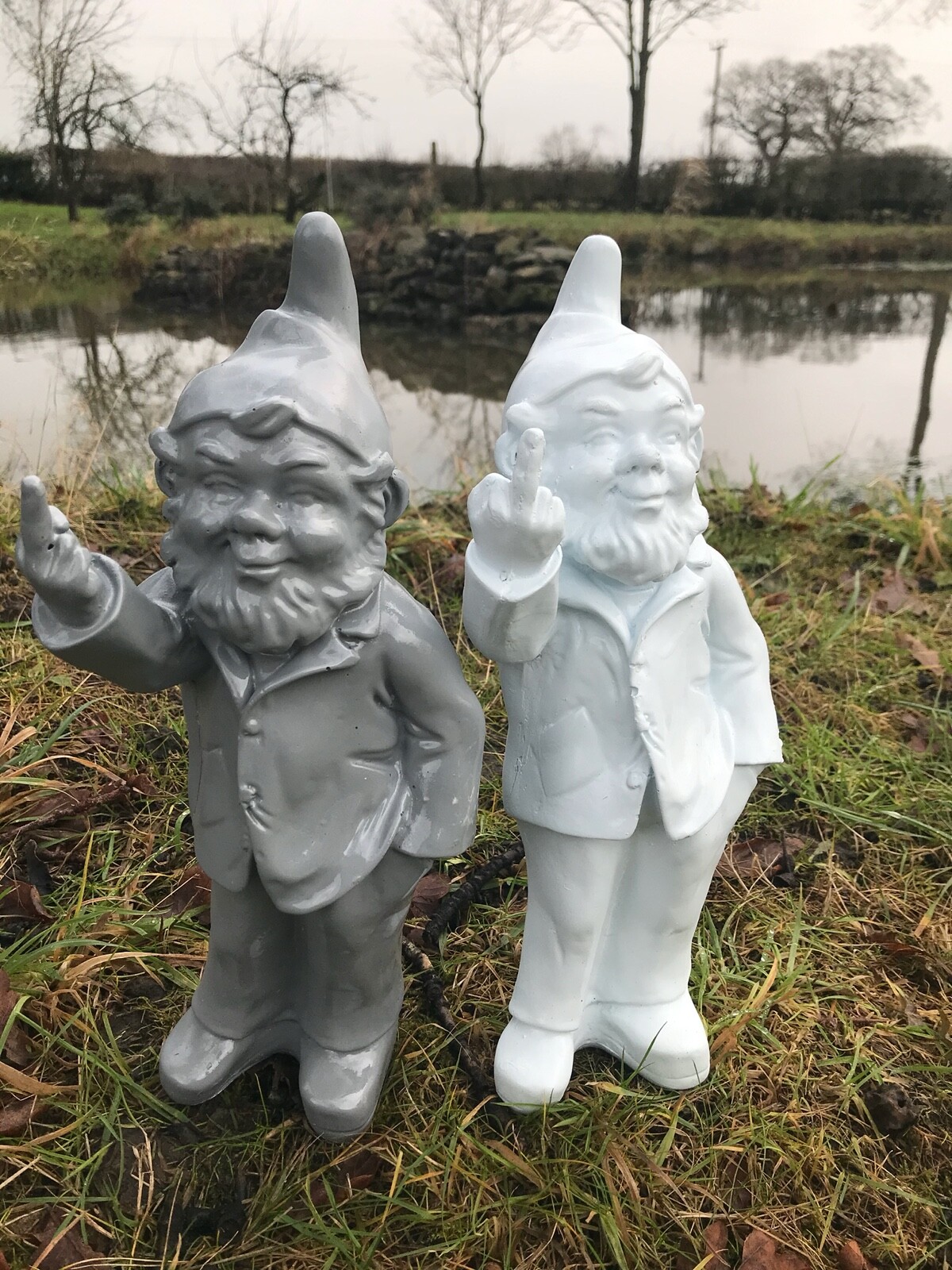 Swearing Gnomes colourful cheeky gnomes gift statue ornament funny joke ...