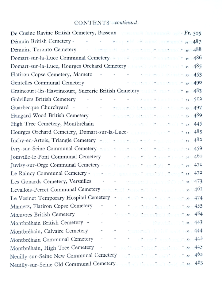 THE WAR GRAVES OF THE BRITISH EMPIRE: FRANCE Vol. 20 Cemeteries Fr.440 ...