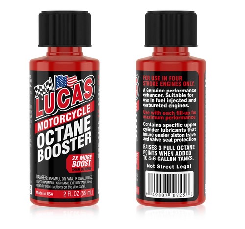 Lucas Oil Motorcycle Octane Booster Fuel Additive 2 Ounce Bottle Set of ...