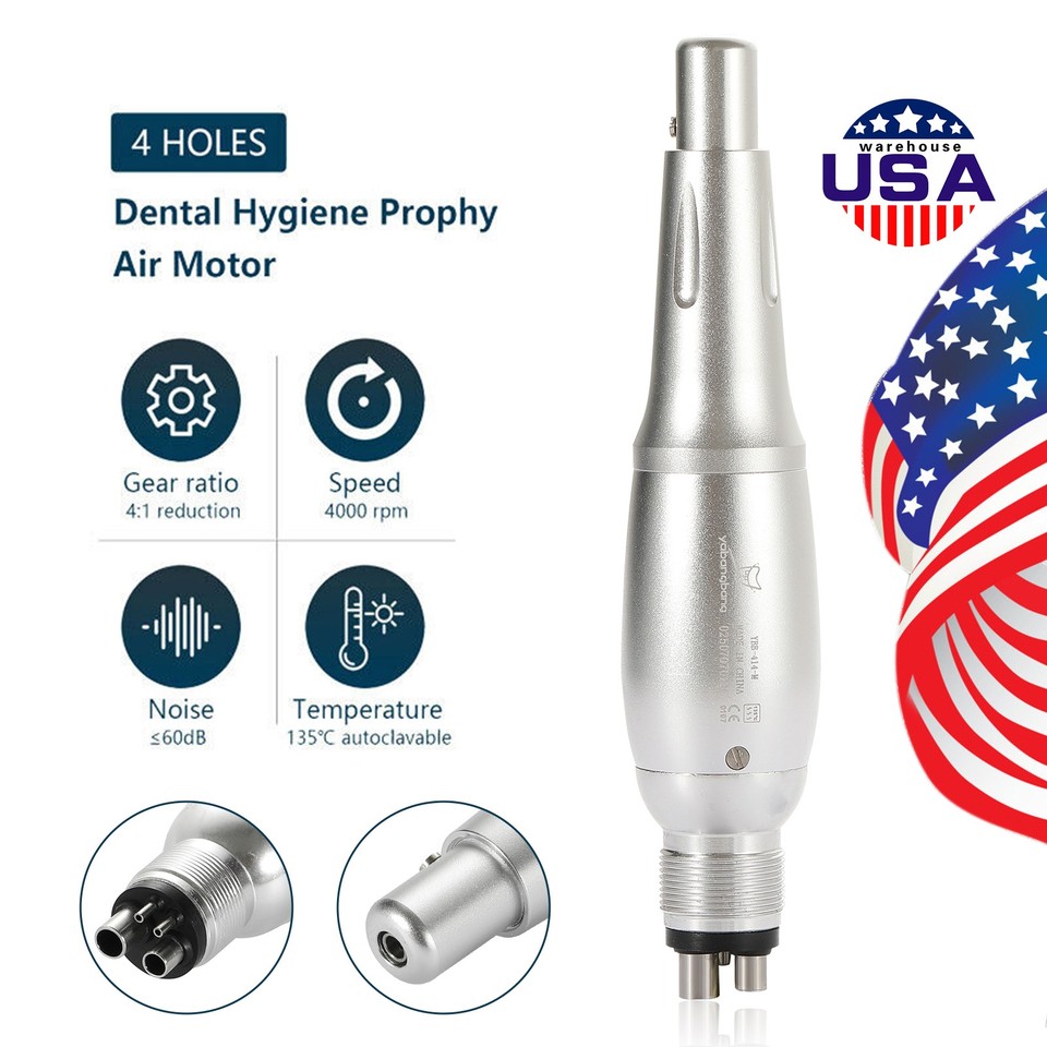 Dental Hygiene Prophy Handpiece Air Motor 4:1 Straight Nose Cone 360 ...