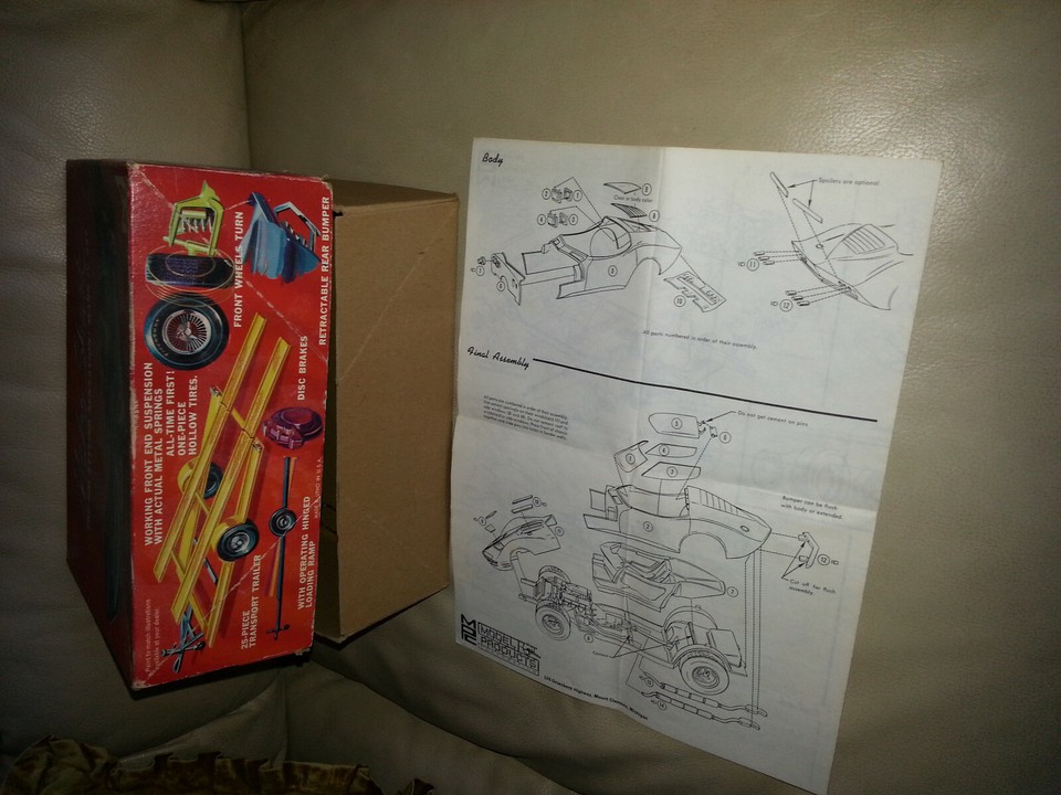 vintage 1960s MPC 1/25 mako shark 427 model kit empty box with ...