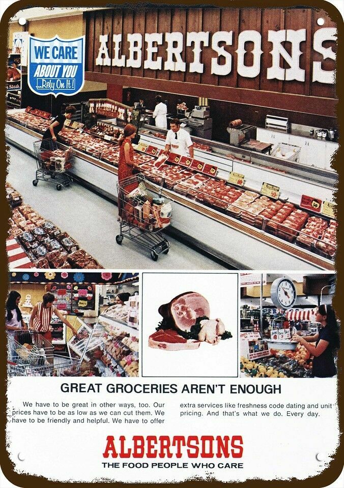 1971 ALBERTSONS Grocery Store Meat Department DECORATIVE REPLICA METAL ...