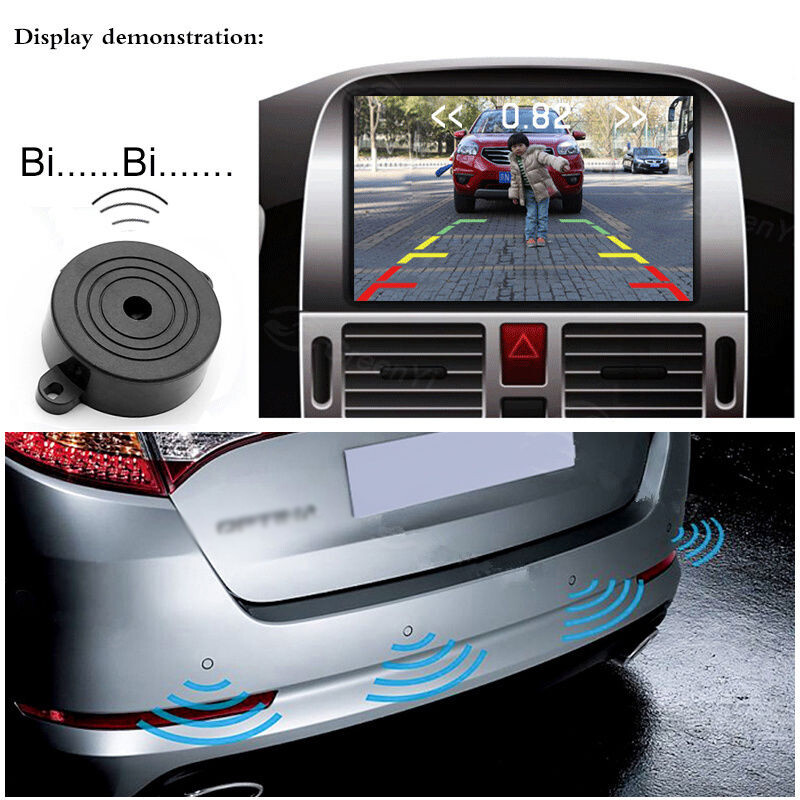 Dual Core Visible Car Video Parking Sensor Flat Reverse Radar Alarm ...