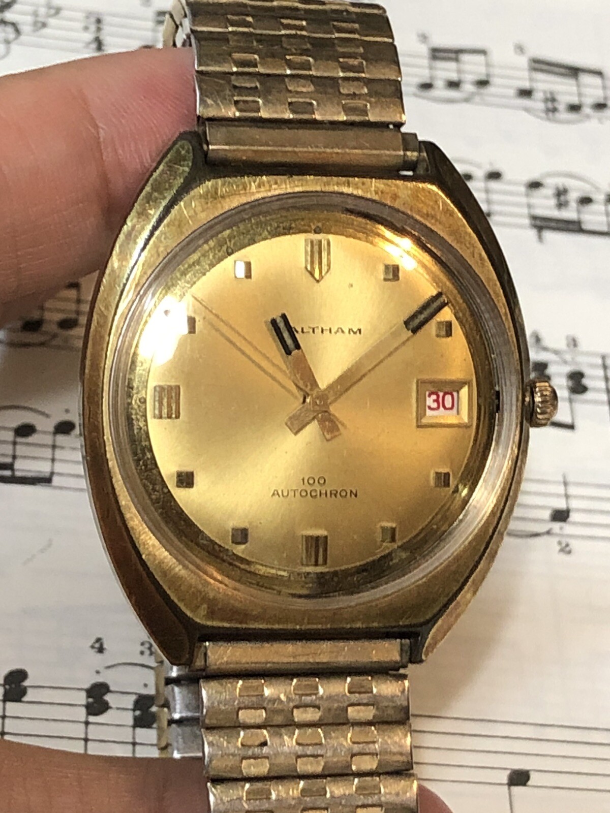 VINTAGE WALTHAM AUTOMATIC 100J MAN WATCH=RUN GREAT | eBay