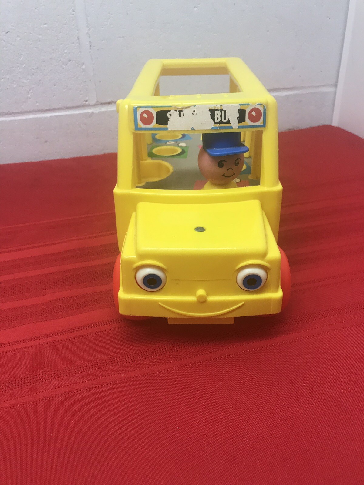 1965 FISHER PRICE School Bus #192 pull toy Little People No pull string ...