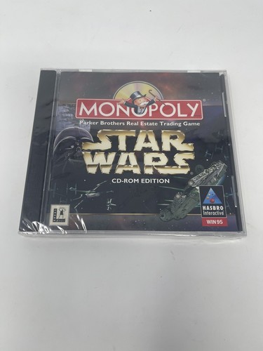 NEW & SEALED Star Wars MONOPOLY CD-ROM 1997 Hasbro Interactive Win 95 ...