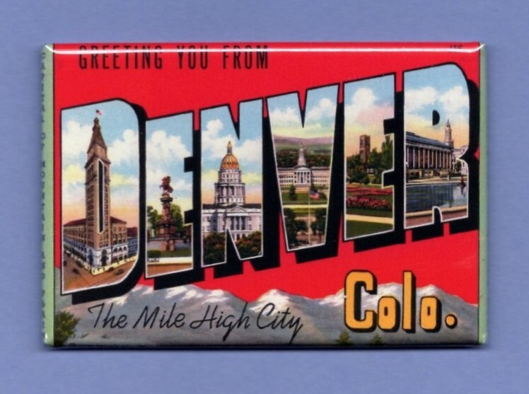 DENVER COLORADO MILE HIGH CITY *2X3 FRIDGE MAGNET* LARGE LETTER ...