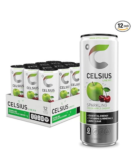 CELSIUS Sparkling Green Apple Cherry Functional Essential Energy Drink ...