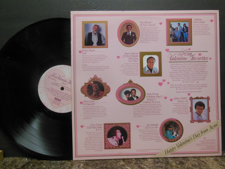 Avon Valentine Favorites, Elvis, Alabama,Kenny Rogers,Mathis,Como, 12 ...