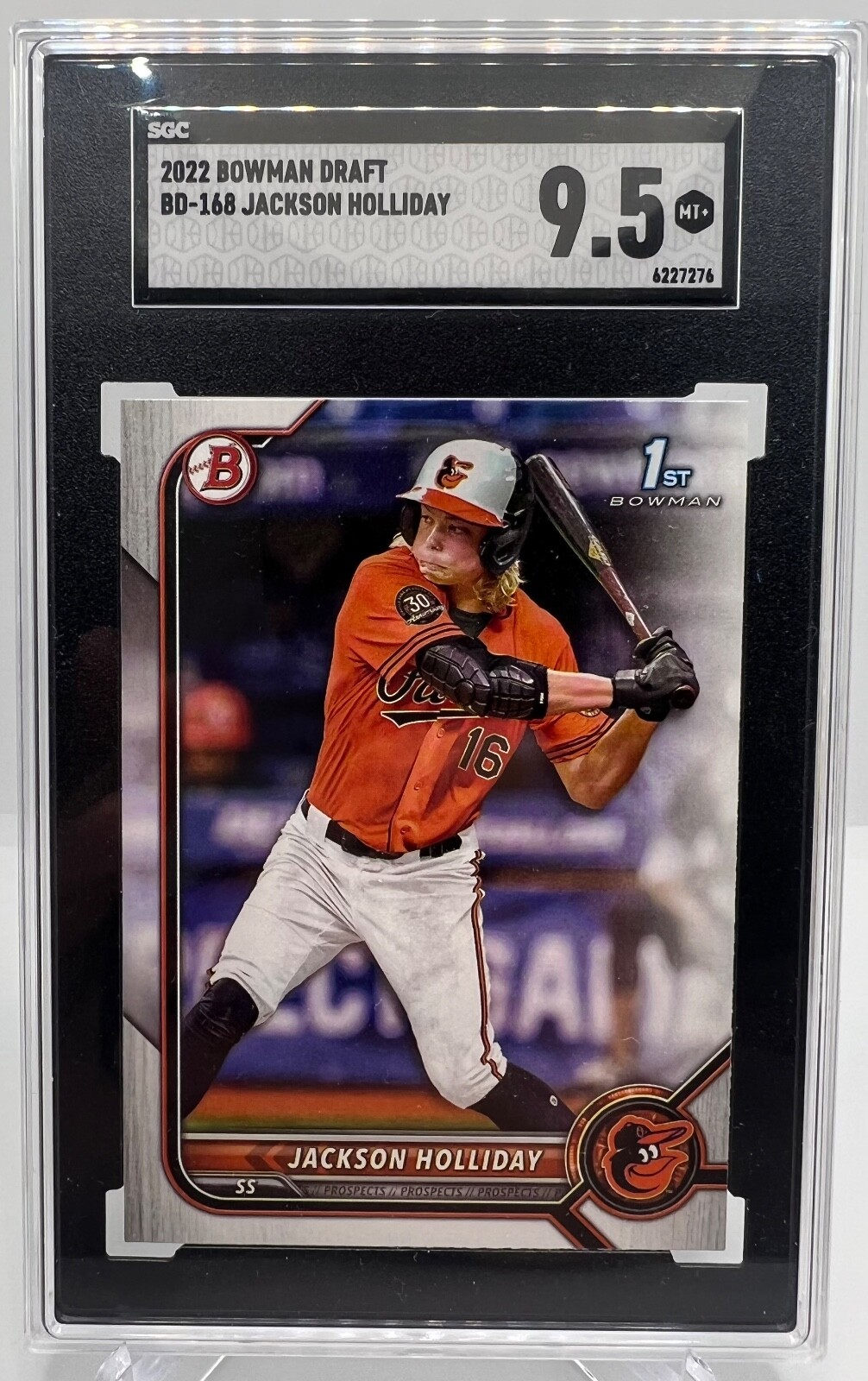 2022 BOWMAN DRAFT 1ST EDITION BD168 JACKSON HOLLIDAY ROOKIE CARD SGC 9. ...