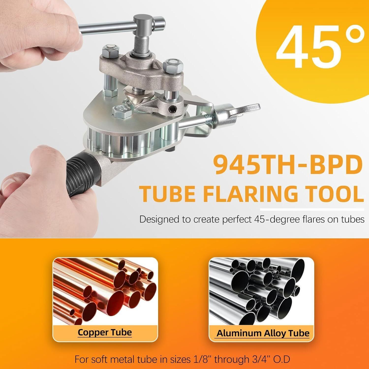 for flaring Tube 1/8" through 3/4" O.D. 945TH-BPD 45° Manual Rotary ...