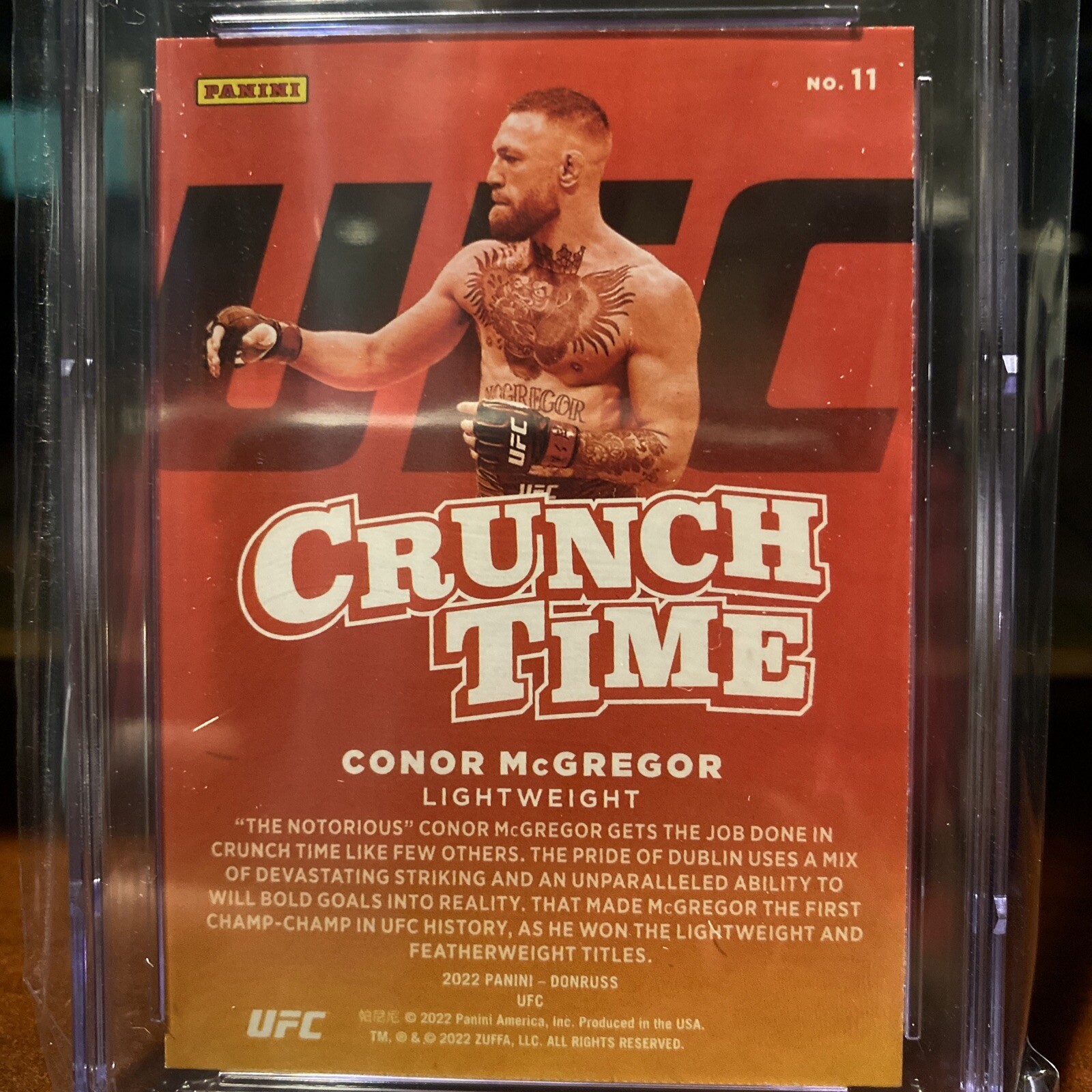 2022 Donruss UFC - Crunch Time Conor McGregor #11 Holo Orange Laser for ...