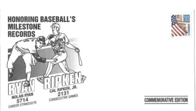 *Cal RIPKEN Jr. Nolan RYAN 1995 Cachet; Orioles Rangers* | eBay