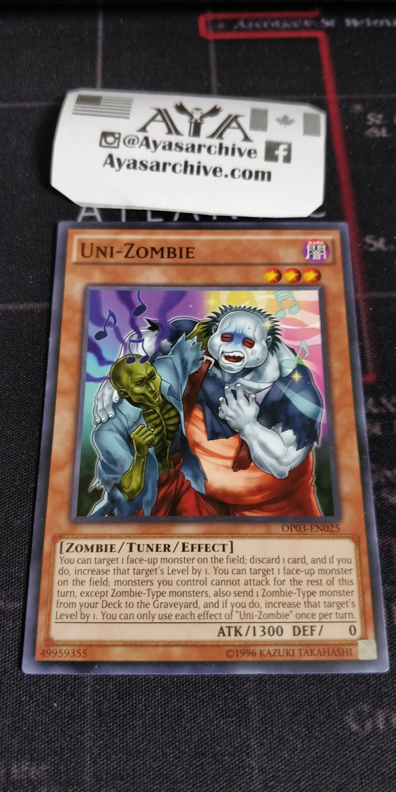 Uni-Zombie - OP03-EN025 - Common - Unlimited Edition NM ayasarchive YGO ...