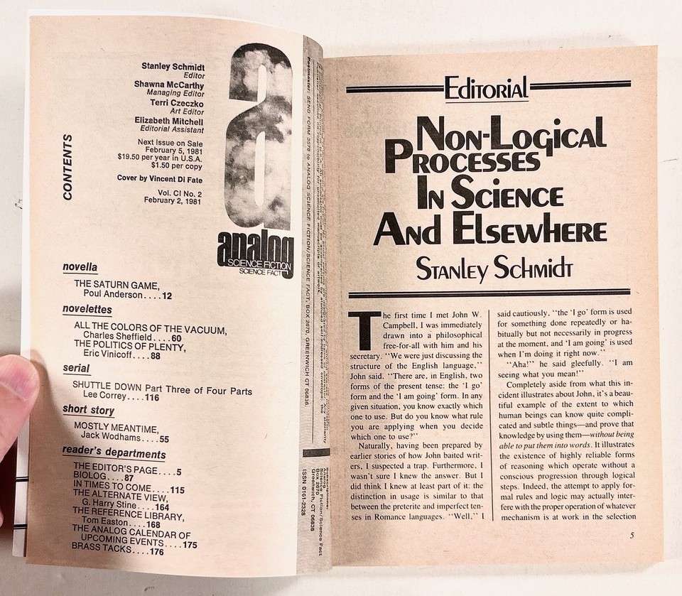 1981 Feb ANALOG SCIENCE FICTION Poul Anderson CHARLES SHEFFIELD Eric ...