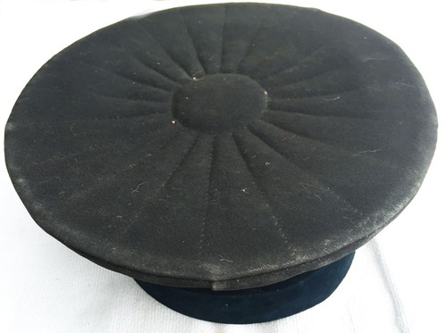 MAGISTRATURE : ANCIENNE TOQUE DE JUGE 1 GALON ARGENT TOUR DE TÊTE 54 cm ...