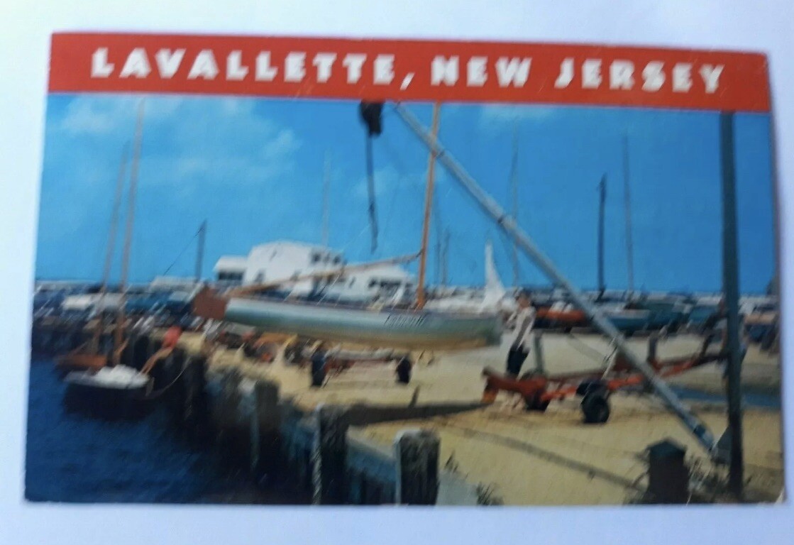 Lavallette NJ Vintage LOT :4 1960s post cards, POLICE patch , LAVA ...