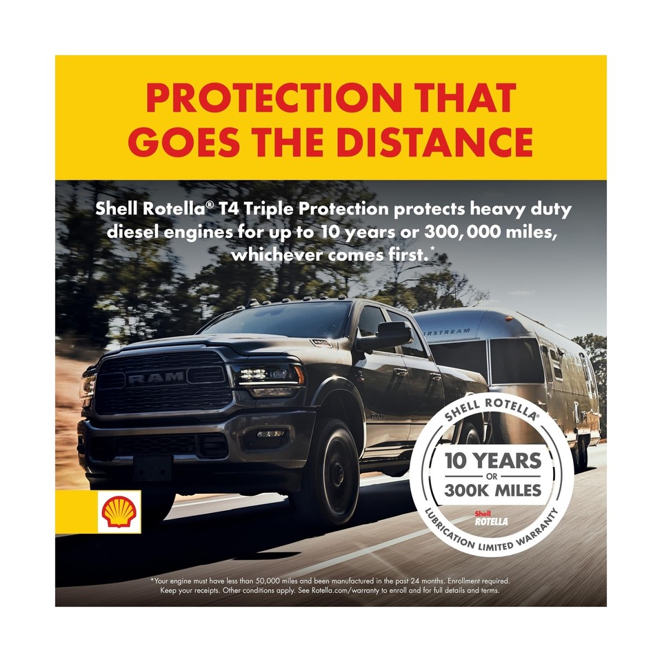 Shell Rotella 550045144 T4 Triple Protection Conventional 10W-30 Diesel ...