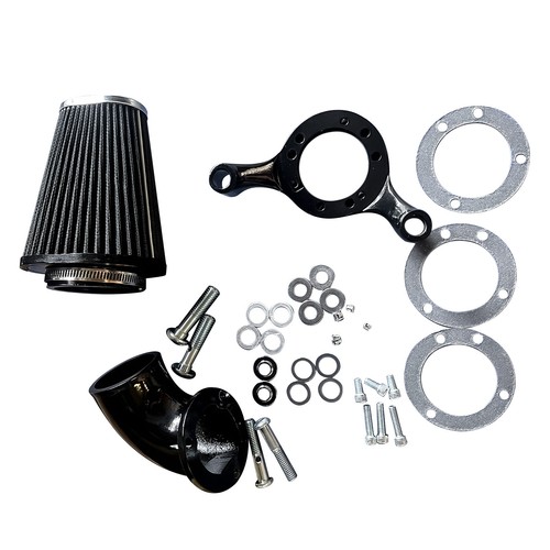 Black Cone Air Cleaner Filter Kit for Harley Dyna Softail Rocker Road ...