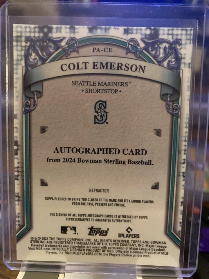 Colt Emerson 2024 Bowman Sterling Prospect Auto Refractor/150 PA-CE ...