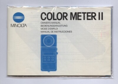 MINOLTA COLOR METER II ORIGINAL INSTRUCTION MANUAL (LM0099), MUTI ...