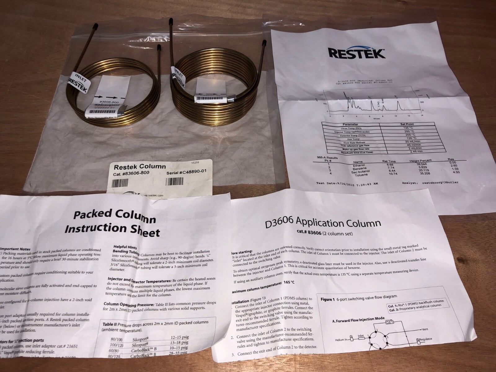 Restek 83606-800 D3606 Application Column (2 column set) NEW | eBay