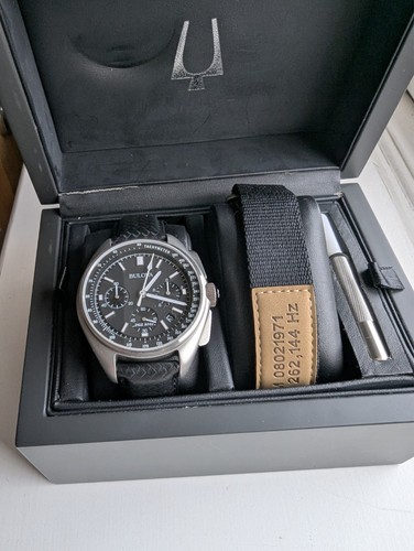 Bulova Lunar Pilot Special Edition Moon Chronograph Black Dial ...